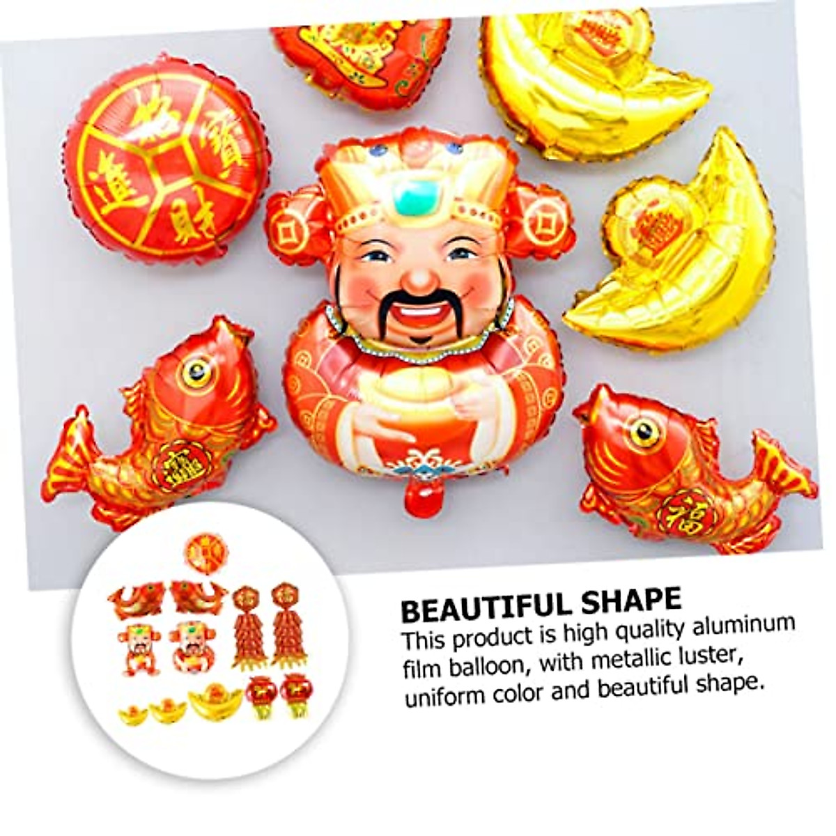 ABOOFAN 24 pcs 2021 Spring Festival Balloons fish balloons Chinese New Year party wall decoration red ballons red balloons foil balloons garland decor Party Decor Scene Layout Balloon Gift