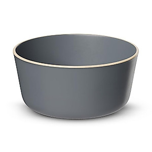 KooK Ceramic Soup Bowls, For Cereal, Rice, Pasta and Dessert, Dishwasher and Microwave Safe, 6 Inch, Stoneware, 25 oz, Set of 6, Grey, Nordic Collection…