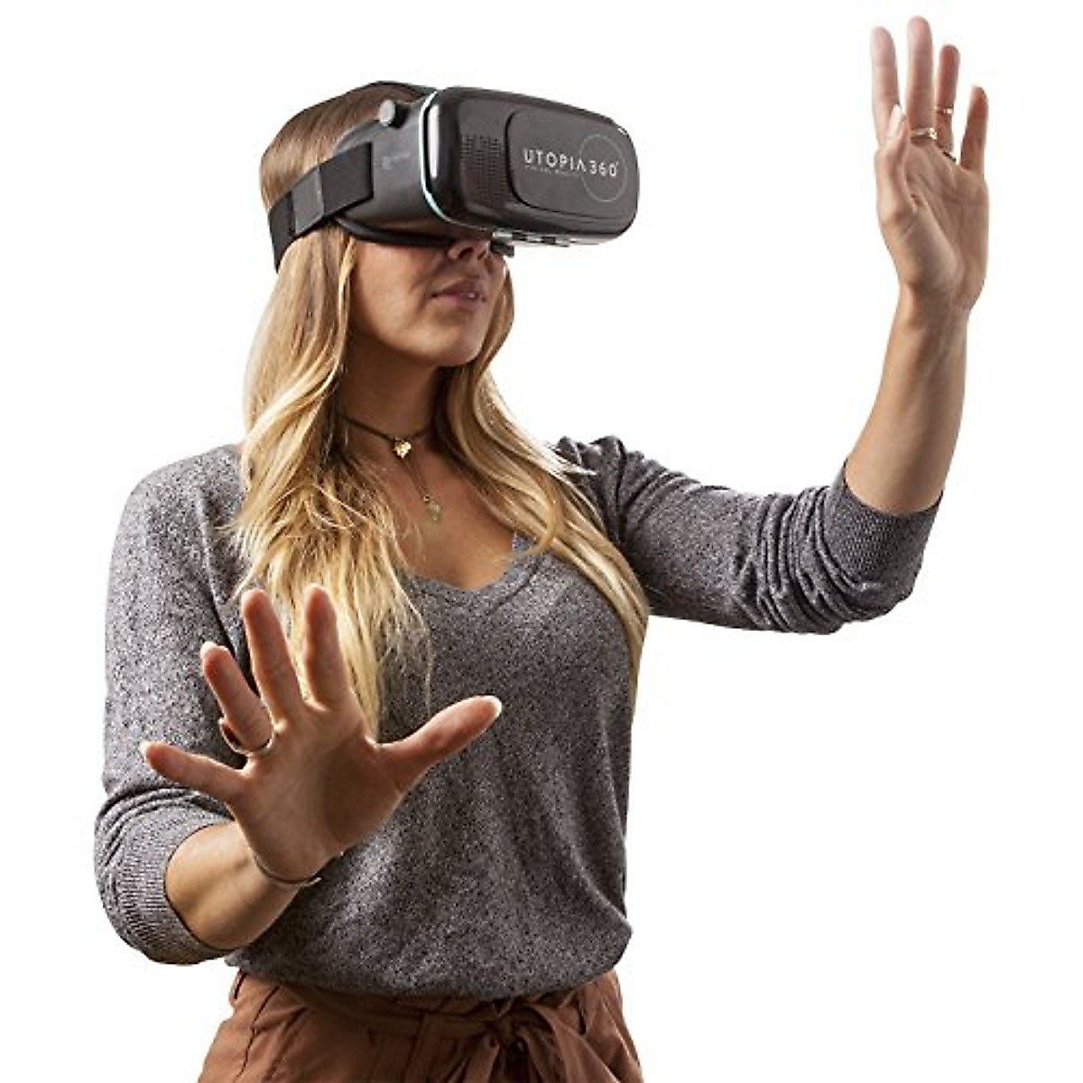 Utopia 360° VR Headset | 3D Virtual Reality Headset for VR Games, 3D Movies, and VR Apps - Compatible with iPhone and Android Smartphones (2018 Virtual Reality Headset Model)