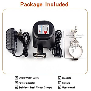 Smart Water Valve, Automatic Water Shut Off Valve Timer and Voice, Wifi Motorized Ball Valve Watering Timer, Sprinkler Controller , Compatible with Alexa Google, APP Remote Control