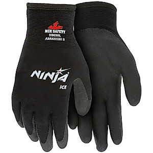 MCR Safety Ninja Ice Gloves, Black, Large