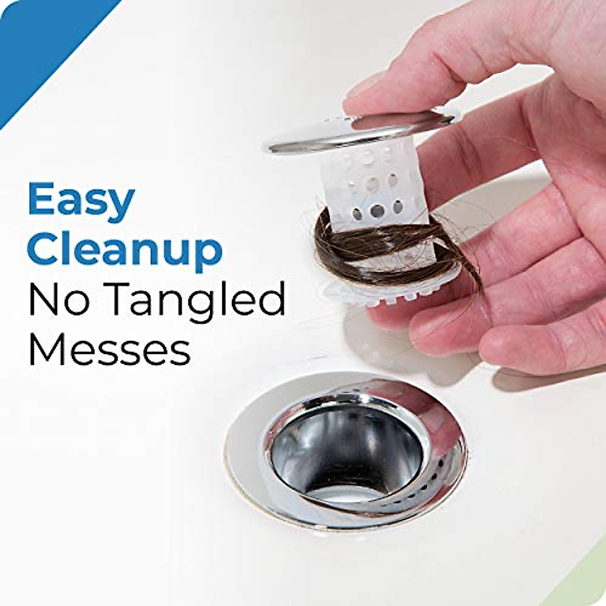 TubShroom Tub Drain Hair Catcher, 2 Pack, Chrome – Drain Protector and Hair Catcher for Bathroom Drains, Fits 1.5” – 1.75” Bathtub and Shower Drains