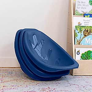 ECR4Kids Leaf Floor Seat, Rocker Chair, Navy, 6-Piece