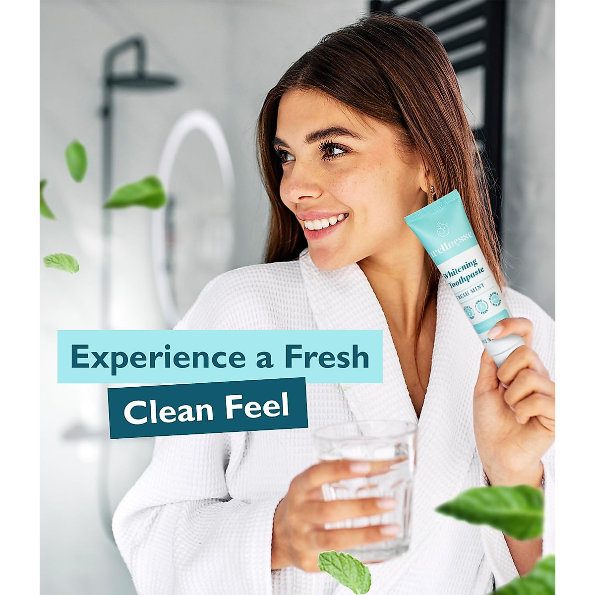 Wellnesse Whitening Hydroxyapatite Toothpaste with Xylitol - Remineralizing and Sensitivity Relief - Fluoride Free Toothpaste with Natural Ingredients - Remineralization Natural Toothpaste