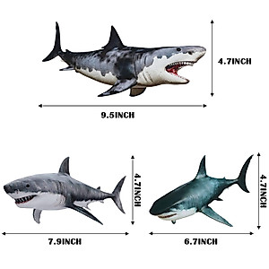 8 Pieces of Sharks Wall Stickers Peel and Stick Shark Wall Decals Sharks Removable Shark Decorations Sea Creature Animal Decal for Party Room Nursery Home Decor