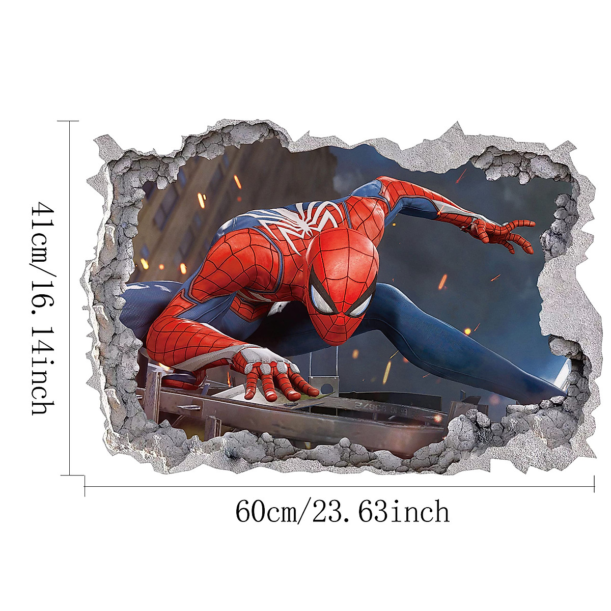 Spiderman Wall Decal PVC Material 3D Cartoon Sticker for Kids Room Bedroom Wall Decoration, Spiderman Room Decoration for Boys