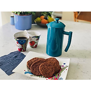 Frieling Double-Walled Stainless Steel French Press Coffee Maker - Snow White - 34 fl oz - Camping French Press Coffee Maker