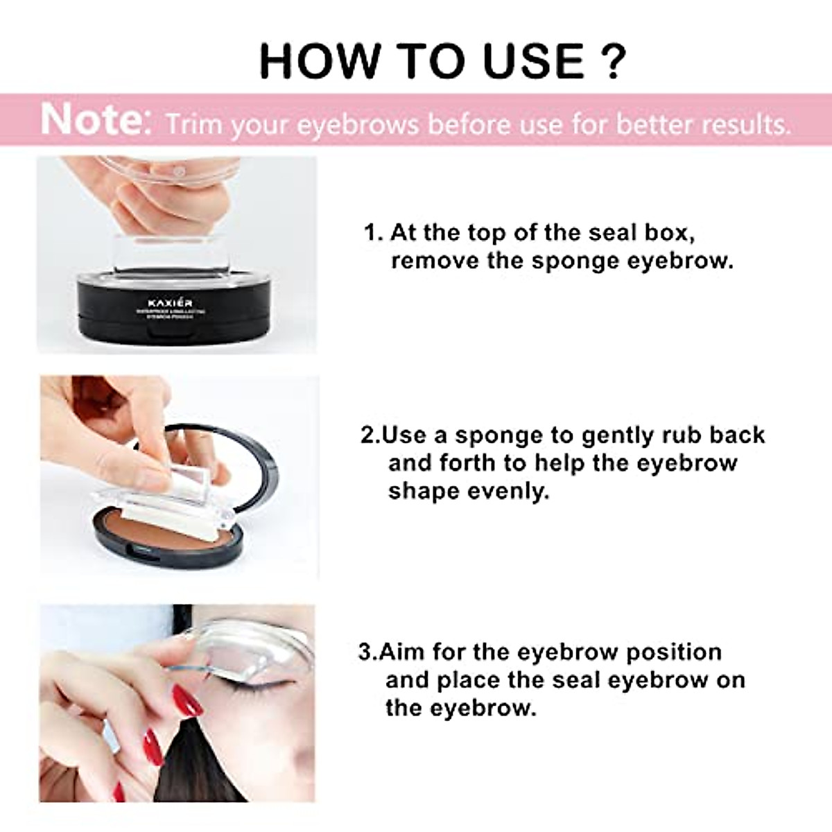 Moakxer Eyebrow Powder,Waterproof Eyebrow Stamp Powder Seal Perfect Nature Eye Brow Powder Tinting Coloring Kit Delicate Shape (301# Light Brown)