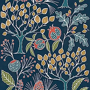 Okydoky Floral Peel and Stick Wallpaper, Colorful Self-Adhesive Wallpaper, Vinyl Waterproof Removable, 17.3" x 393", XC5180-10