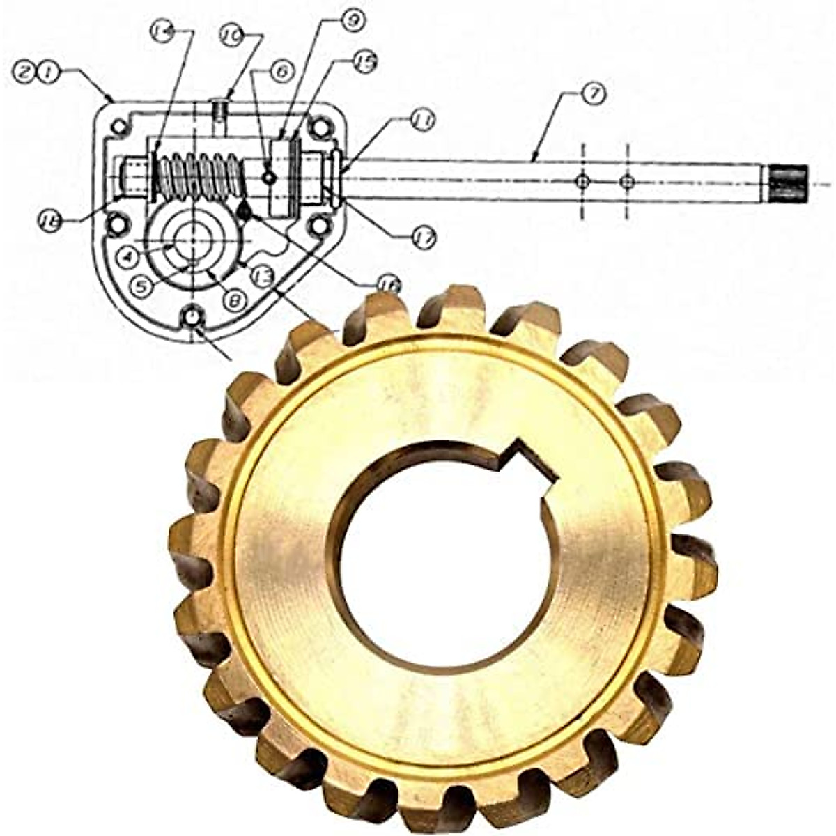 20 Teeth Auger Worm Gear 917-04861 Compatible with Cub Cadet & Craftsman Auger MTD Craftsman Troy Bilt 40" - 42" Snowblower, Replaces 717-0528 717-04449 717-0528A 917-0528A.