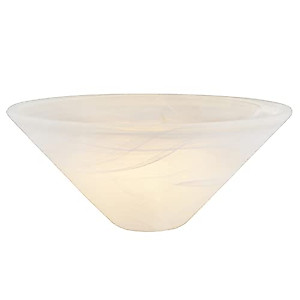Aspen Creative 25302-64-1, Alabaster Glass Shade for Medium Base Socket Torchiere Lamp, Swag Lamp,Pendant, Island Fixture, 11-7/8" Diameter x 5-1/8" Height