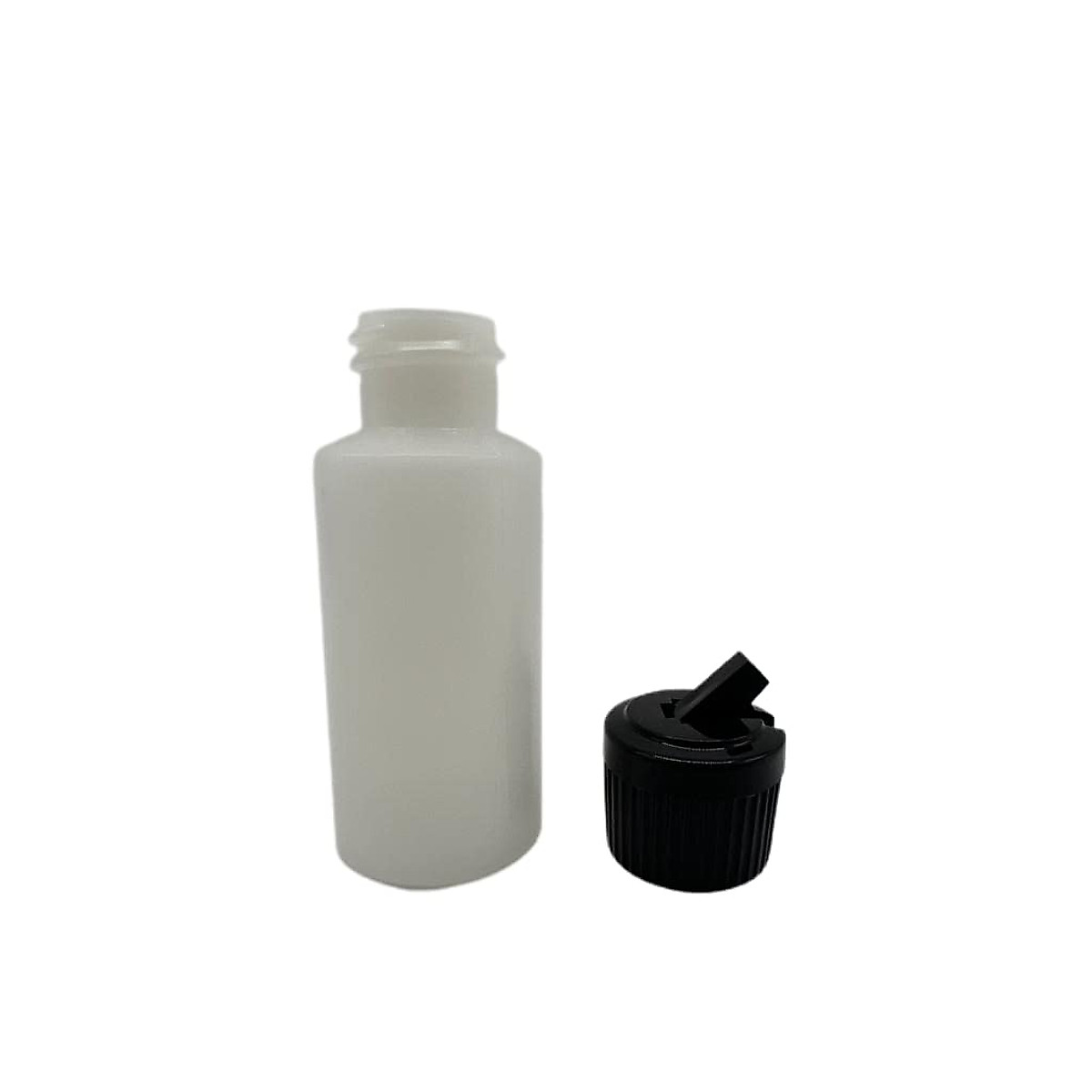 Natural Farms 1 oz Plastic Black Flip Top Pour Spout Bottles - 6 Pack - for Essential Oils, Perfumes, Lotions