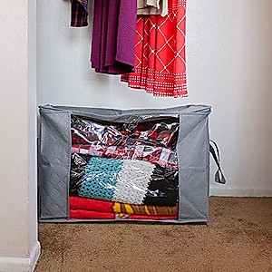 My Home Bedding Away Storage Bag for Blankets, Quilts-15" x 23", Gray