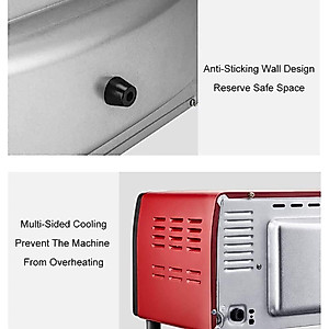 Mini Oven Toaster Electric Small Oven Tempered Glass Door Removable Crumb Tray Insulated Handle with Insulated Gloves and Baking Tray 12L Mini Ovens Happy Life