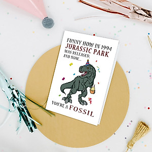 Nchigedy Funny Dinosaur Birthday Card for Him Her, Happy 30th Birthday Gift for Friends, Snarky 1994 Birthday Card for Men Women