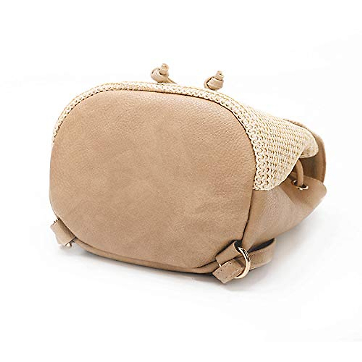 Teanea Small Straw Backpack Purse Beach Bag for Women Girls, Beige