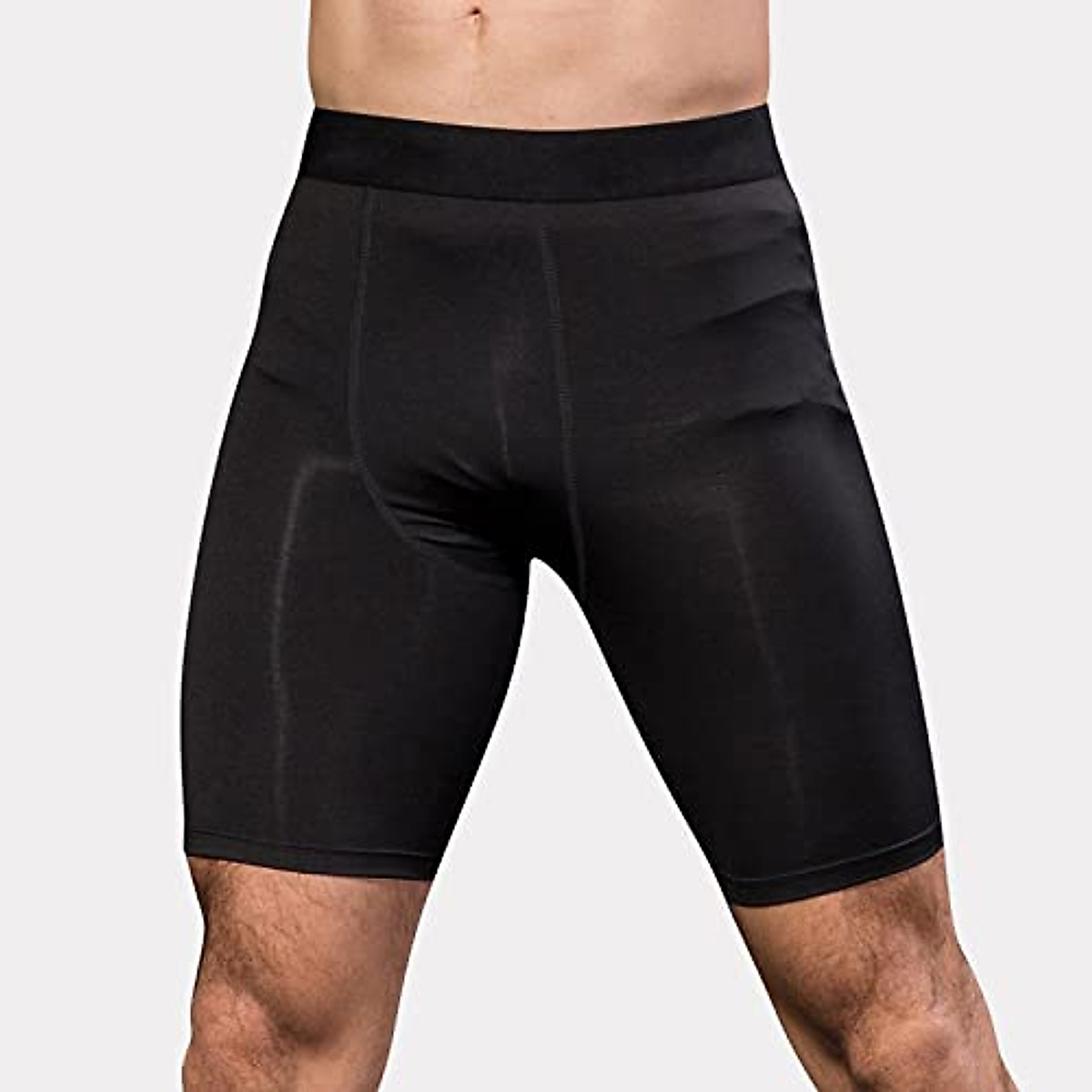 Mens Simple Exercise Tight Fitness Running Base Training Compression Pants Fitness Pants Black
