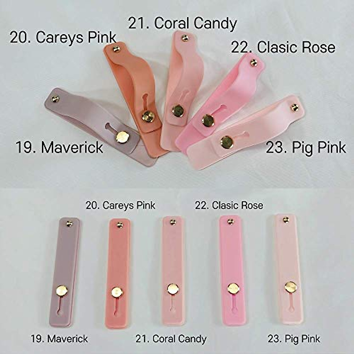 Universal Finger Strap for All Mobile Phones - PU, TPU Stretch Grip Finger Holder Bracket with Stand Compatible with Self-Adhesive with All Smartphones - 23 Colors (Black)