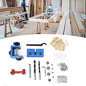 MISNODE 3 in 1 Woodworking Hole Positioner Aluminum Alloy Drilling Locator Drill Guide Hole Puncher Set Hole Punch Locator Kit Drilling Jig Tool Accessories for Woodworking