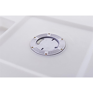 Displays2go Illuminated LED Pub Table Set w/ 2 Cube Stools, 16 Color Options - White (FDLEDSET2)