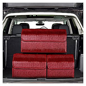 GAFENO Car Trunk Storage Box Luxury Folding Car Organizer Box Multifunction PU Leather Storage Bag Auto Accessories