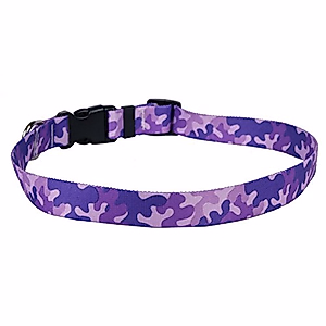 Yellow Dog Design Camo Purple Dog Collar 3/4" Wide and Fits Neck 10 to 14", Small, (CMPR103)