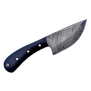 Smart & Sharp Custom Handmade Damascus Steel Hunting Knife/Skinning Knife SS-17333,34 and 35 (Black Micarta)