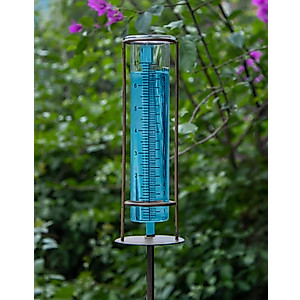 X-PREK New Upgrade Rain Gauge,Detachable Freeze Proof Glass Rain Guage Outdoor Decorative for Garden,Deck,Lawn,Landscape,Yard