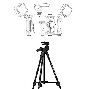 Super Lightweight Video Tripod DREAMGRIP 136EX-41 Universal Set with Original Track Connector for Mounting Rigs, Compatible for Any Smartphone (iPhone, Samsung, Pixel), and Any Action Camera or DSLR