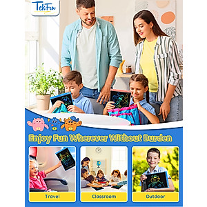 TEKFUN Kids Toys,10in 2 Pack LCD Writing Tablet Coloring Doodle Drawing Board Pad for Kids with Stylus, Car Trip Educational Toys Easter Toys Birthday Gift for Toddlers 3 4 5 6 7 Kids Girls Boys