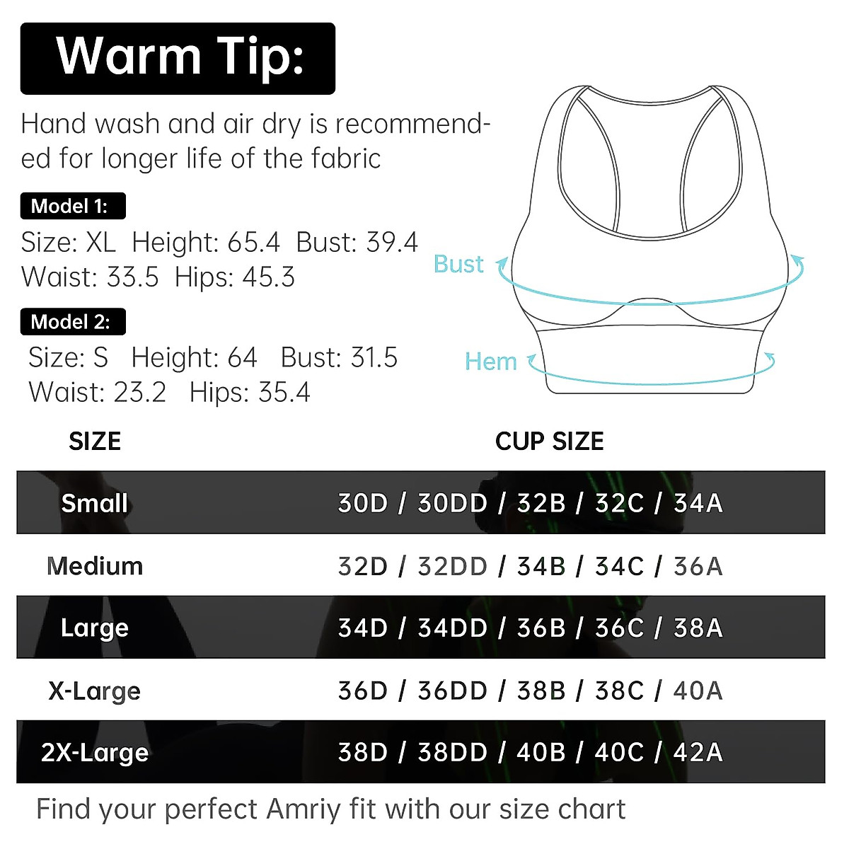 AMRIY Racerback Sports Bras for Women Medium Support Padded Seamless Women's Sports Wireless Bra Black White,XXL