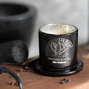 Luxury Rosemary Scented Candles, Soy Wax Glass Dome Candles, 21 OZ Birthday Gift for Women, Relaxing Aromatherapy Candles, Luxury Candles, Romantic Gift for Valentine, Christmas and Mom (Black)