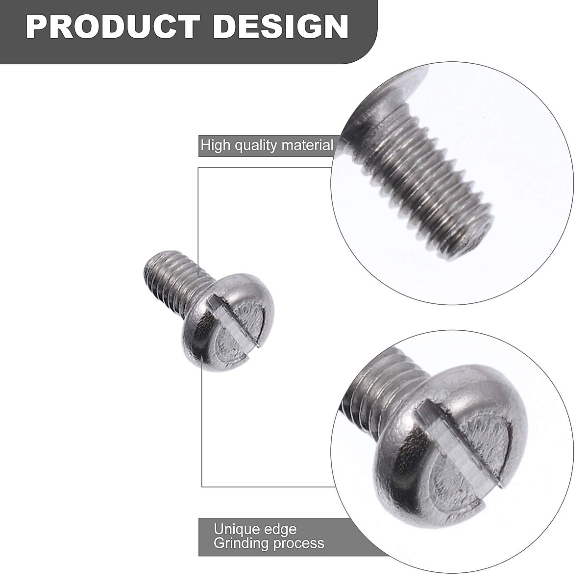 Scicalife 100pcs Round Head Screws Stainless Steel Wall Plate Screws Mechanical Maintenance Fixing Screws for Receptacle Outlet Cover, Wall Plate, Light Switch Plate