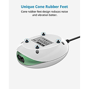 NICREW UFO Aquarium Air Pump, Ultra Silent Air Aerator Pump for Fish Tank, Oxygen Pump with Dual Outlets, Accessories Included, 2.5W