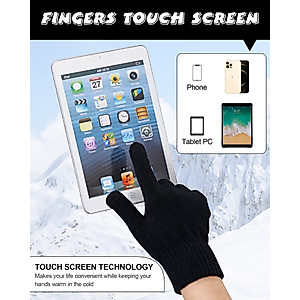 10 Pieces Winter Hat Beanie Scarf Touch Screen Gloves and Sock Set Slouchy Knit Skull Cap Beanies Fleece Lining Neck Warmer (Black, Gray)