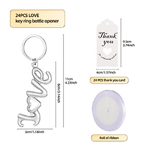VZCBZC 24PCS Silver Love Bottle Openers for Wedding Favors Bridal Shower Favors,Gifts,Decorations or souvenirs for Guests