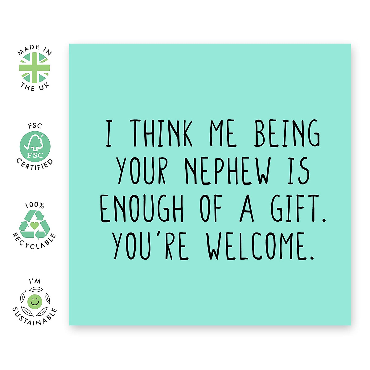 CENTRAL 23 Auntie Birthday Card from Nephew - 'Me Being Your Nephew' - Funny Uncle Birthday Card - Hilarious Father’s Day Card for Uncle - Comes with Fun Stickers