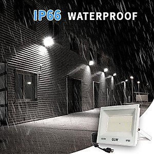 GLW 2 Pack 150W Led Flood Lights Outdoor Bright 13000LM Outside Lamp IP66 Waterproof 6500K Flood Light Led Flood Light Outdoor Floodlights Fixtures Lighting for Yard Backyard House