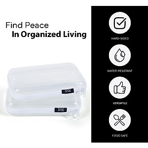 Peace & Tidy Hard-Sided Storage Case, Clear & White