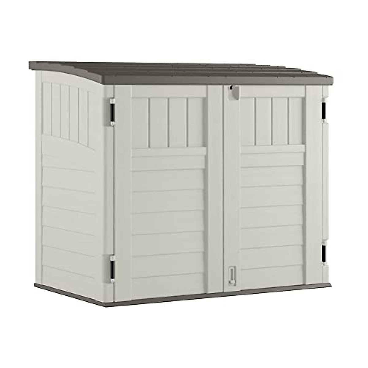 Suncast BMS2500 53 x 31.5 x 45.5 Horizontal 34 Cubic feet Resin Outdoor Storage Shed with Floor for Backyard, Garage, or Patio in Ivory (2 Pack)