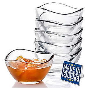 Volarium Mini Glass Bowls for Dipping Sauces, Condiments, Salsa, Mini Parfaits and Fruit Salads, Individual Portions of Appetizers and Portion-Controlled Desserts, Set of 6 (2 1/4 oz)