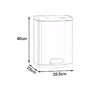 Fenteer Step Trash Can with Lid Kitchen Trash Bin 9L Sleek Waste Container Garbage Can Foot Pedal Garbage Bin for Living Room Bedroom, Champagne Gold