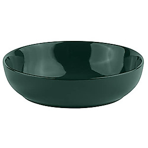 KooK Porcelain Pasta Bowl Set, For Soups and Salads, Serving Bowls, Large Capacity, Microwave & Dishwasher Safe, Set of 4, 40 oz (Hunter Green)