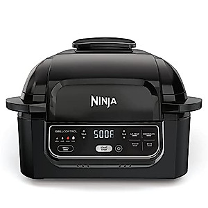 Ninja AG302H Foodi 5-in-1 Indoor Grill with Air Fry, Roast, Bake & Dehydrate (Black)