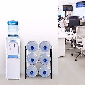 ikare 5 Gallon Water Jug Holder Heavy Duty Water Bottle Holder Organizer 3 Tier Water Cooler Jug Rack Steel Water Jug Bottle Dispenser Stand with 6 Slots for Gallon Jugs