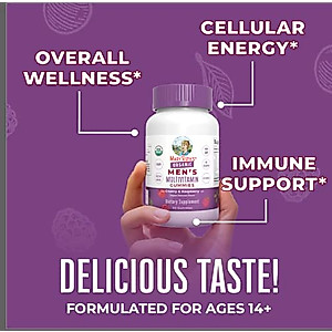 USDA Organic Men' s Multivitamins Gummies & Magnesium Citrate Gummies Bundle by MaryRuth's | Immune Support | Calm Magnesium Gummies for Adults & Kids 4+ | Stress Relief, Bone, Nerve, Gut Health