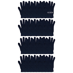 Yacht & Smith Wholesale Bulk Winter Gloves For Men Woman, Bulk Pack Warm Winter Thermal Gloves (24 Pairs Black)