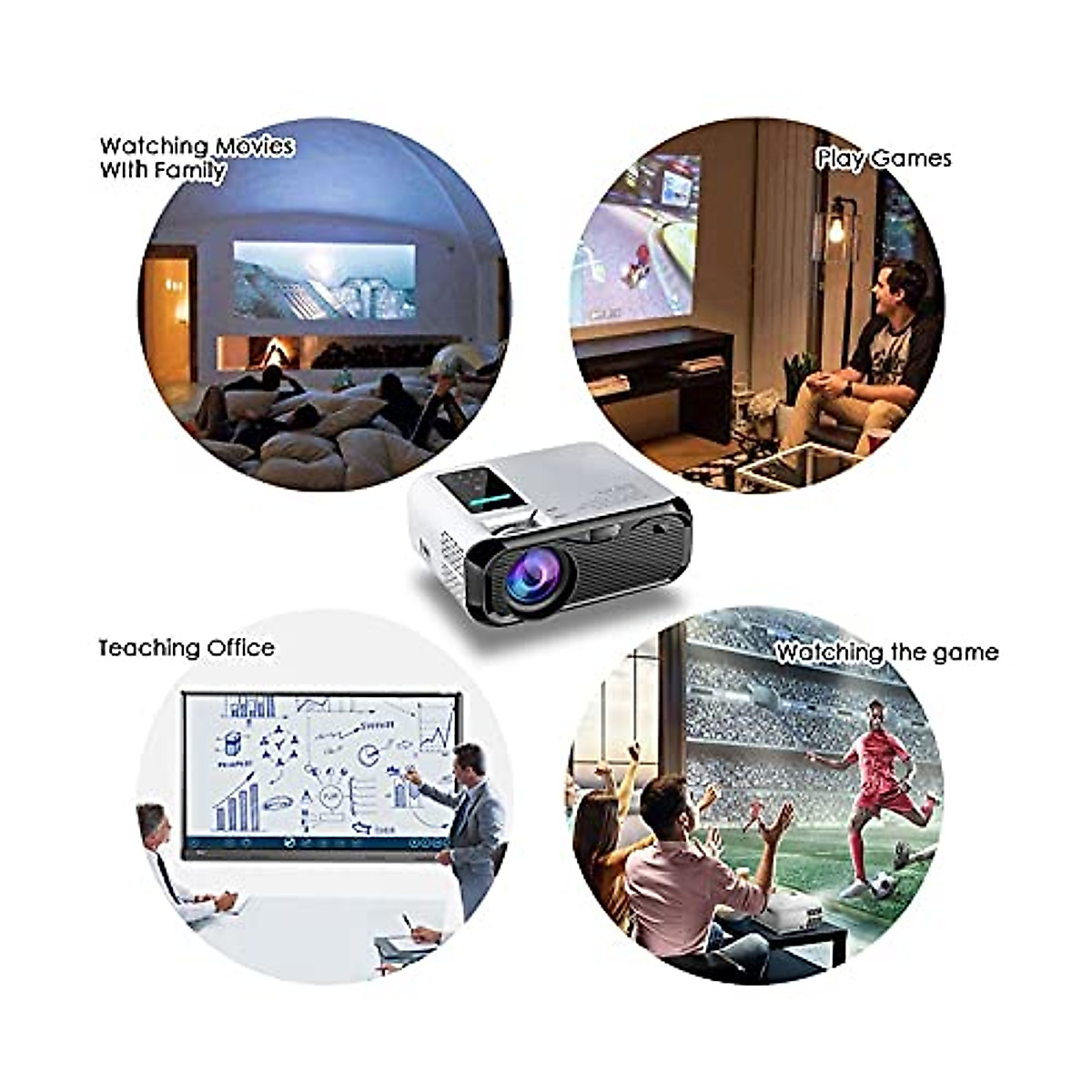 Thick Projector LED Mini Micro Portable Video Projector with USB for Game Movie Cinema Home Theater