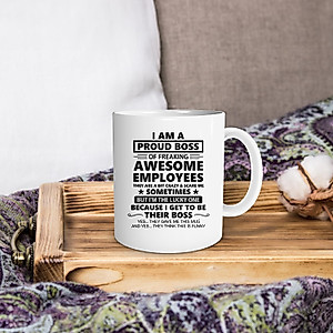 uinwk Boss Coffee Mug,Best Boss Gifts For Women Men,Boss Appreciation Gift,Boss Day Gifts,I Am A Proud Boss Coffee Mug 11oz
