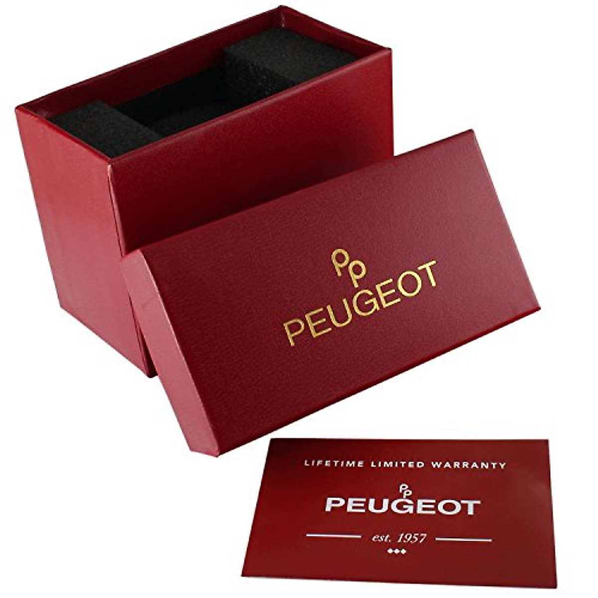 Peugeot Women's Classic 14Kt Gold Plated Watch, Rectangular Tank Shape Case with Leather Band and Easy to Read Dial